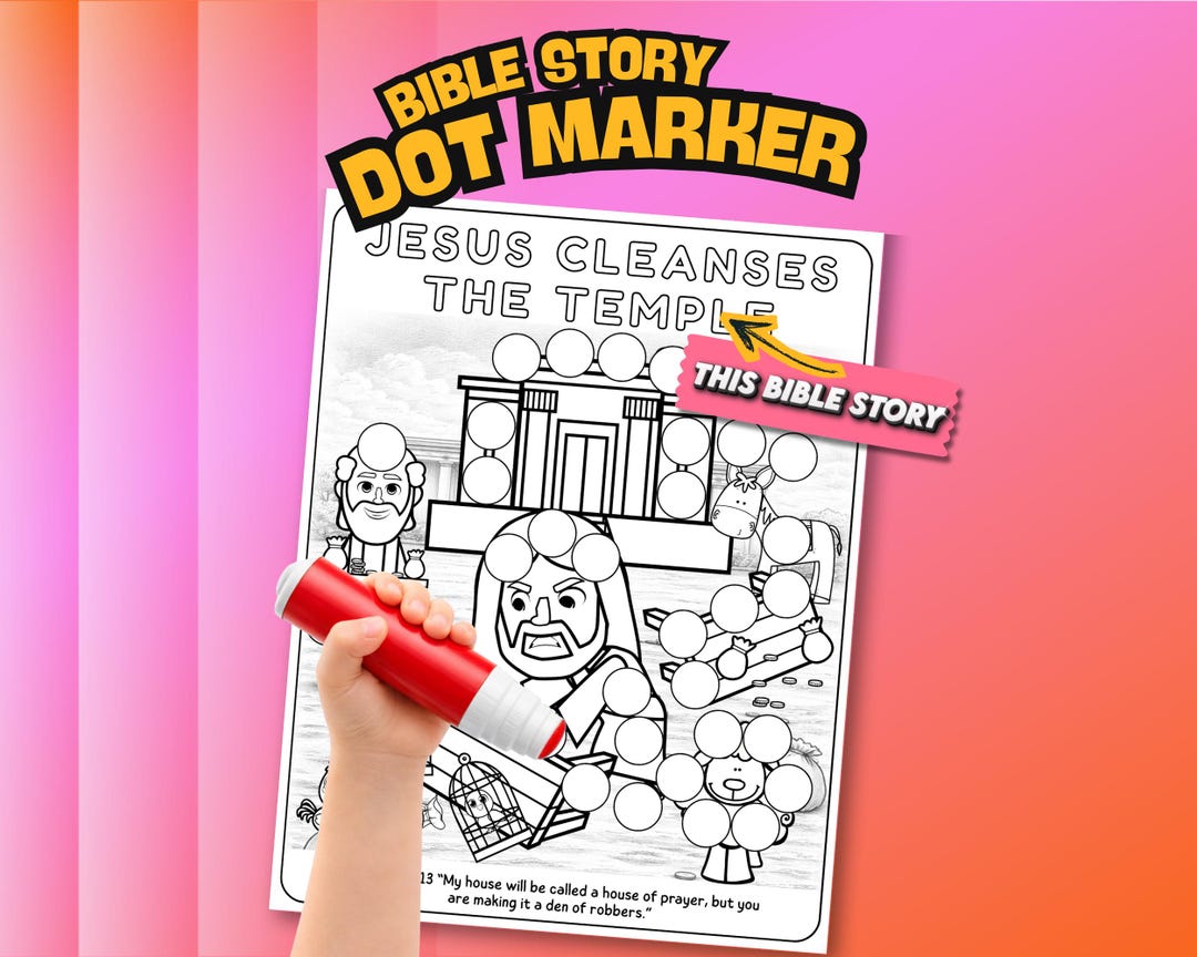 Jesus Cleanses the Temple Bible Dot Marker Activity | Matthew 21:13 ...