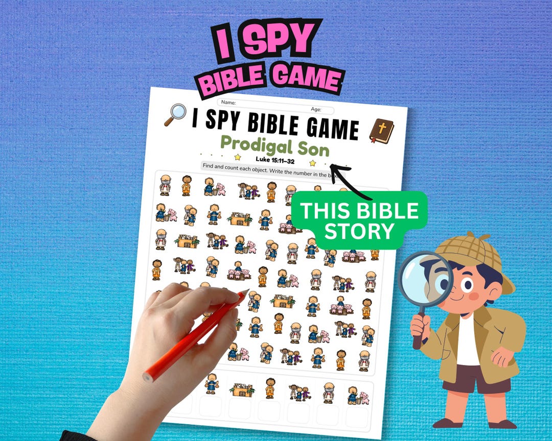Prodigal Son I Spy Bible Game for Kids | Bible Activity Printable ...