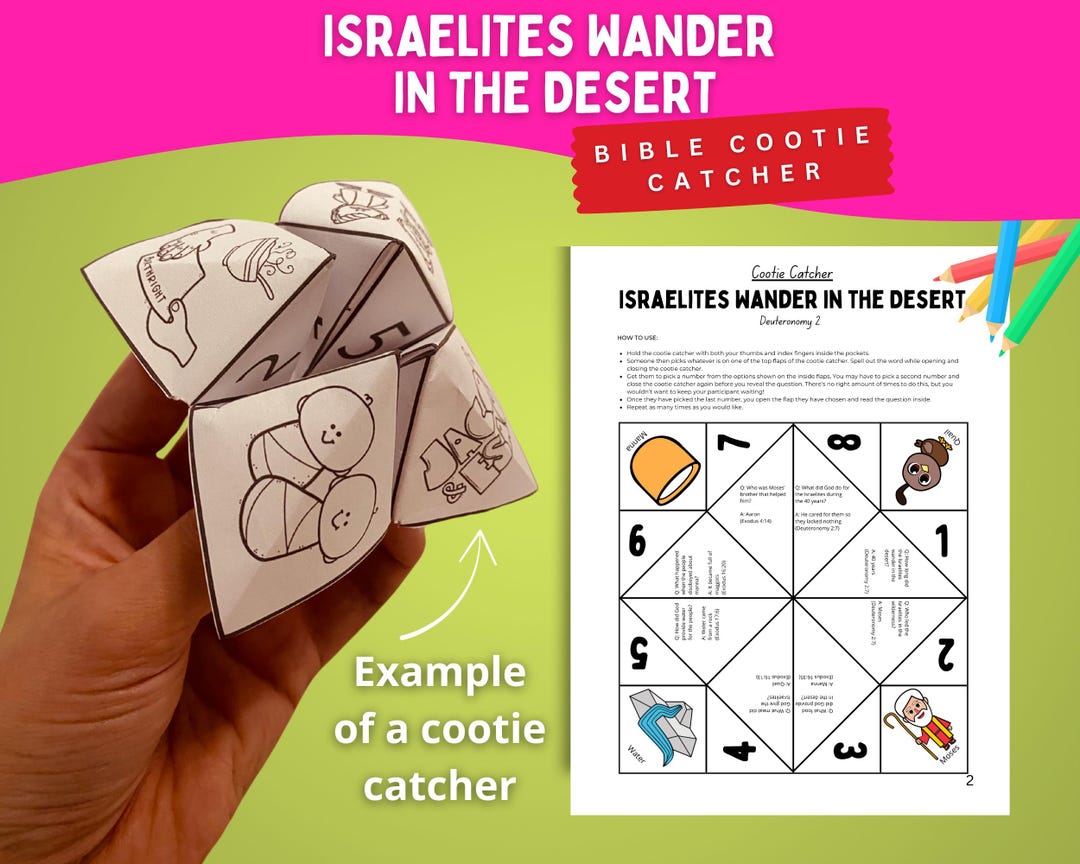 Israelites Wander in the Desert Cootie Catcher | Deuteronomy 2 Bible ...