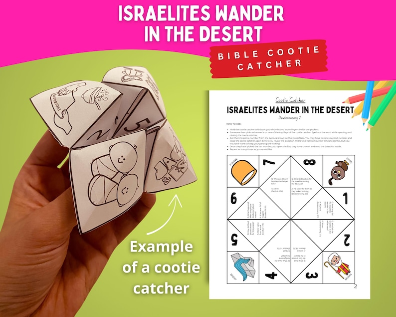 Israelites Wander in the Desert Cootie Catcher | Deuteronomy 2 Bible ...