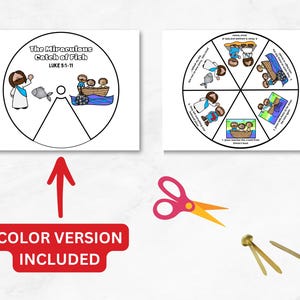 Miraculous Catch of Fish Bible Wheel Craft | Luke 5:1–11 Printable for ...