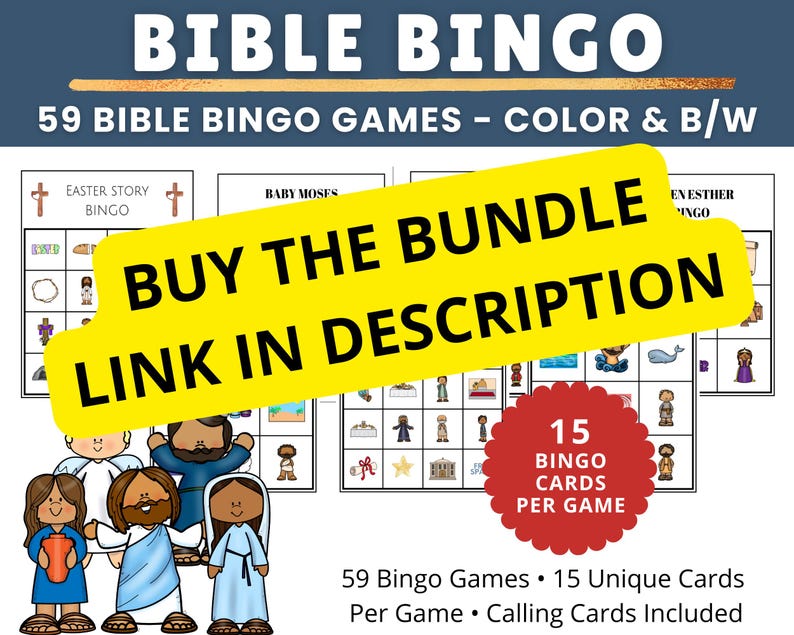 Queen Esther Bingo Set for Kids - Bible Story Activity, Esther Bible ...
