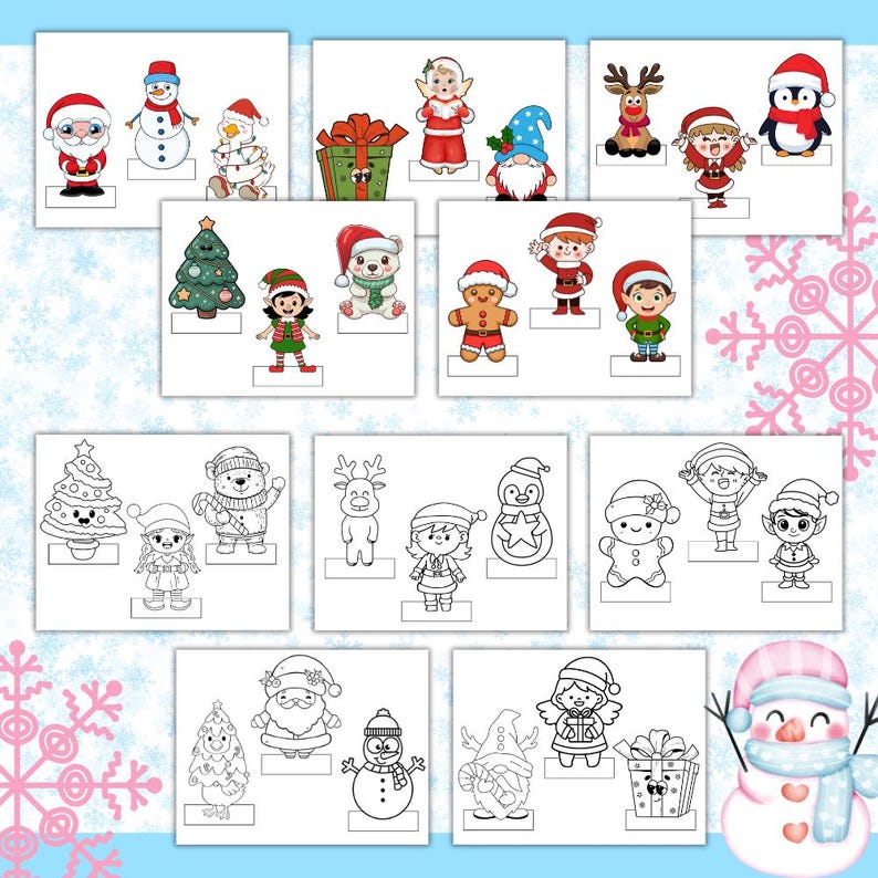 Christmas Finger Puppets Craft | Printable Coloring Puppets for Kids ...