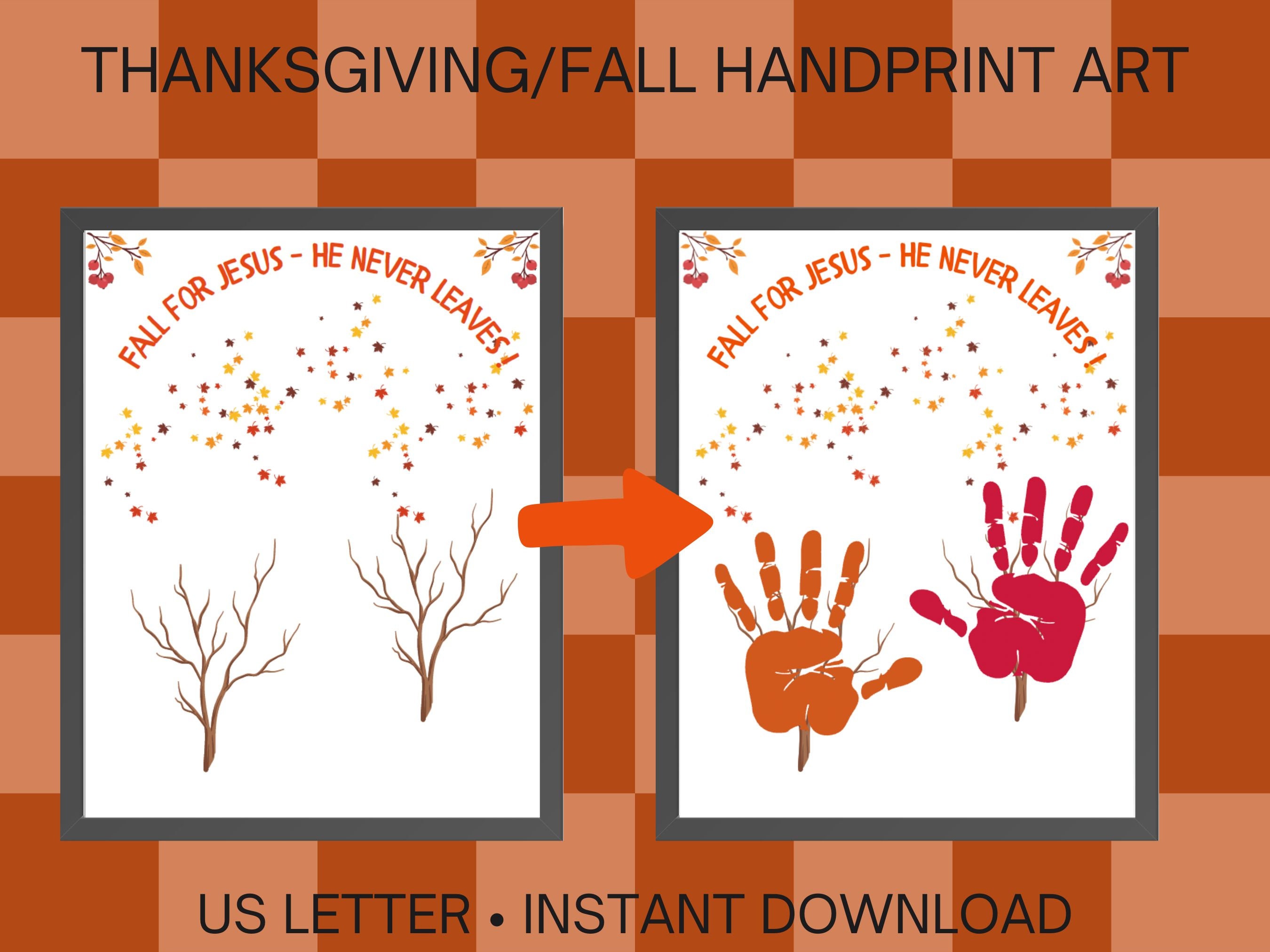 Christian Handprint Art Bundle, Fall for Jesus Handprint , Thanksgiving ...