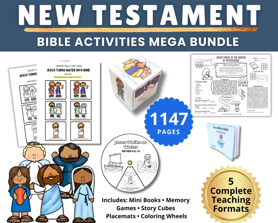 New Testament Bible Activities Mega Bundle – 70+ Stories Mini Books ...