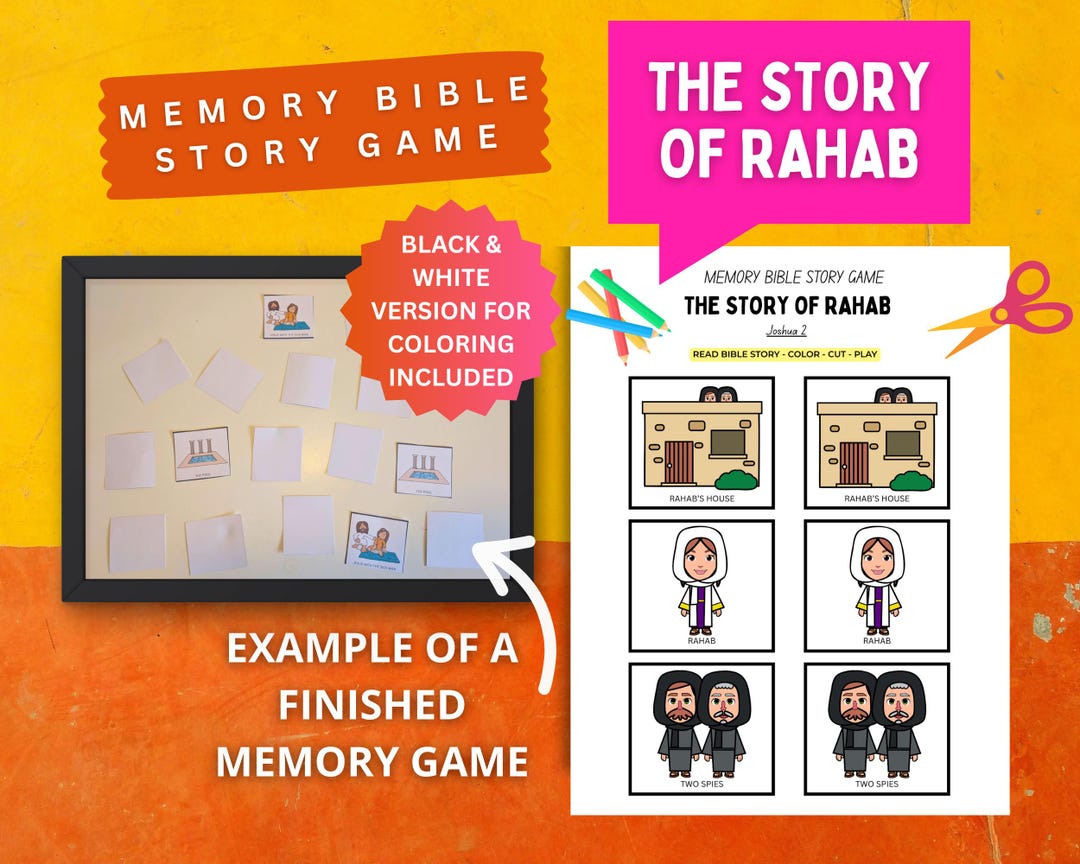 The Story of Rahab Memory Game | Joshua 2 Bible Story | Rahab and the ...