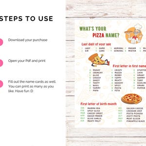 Whats Your Pizza Name Game – A Slice of Fun for Everyone! - With Name ...