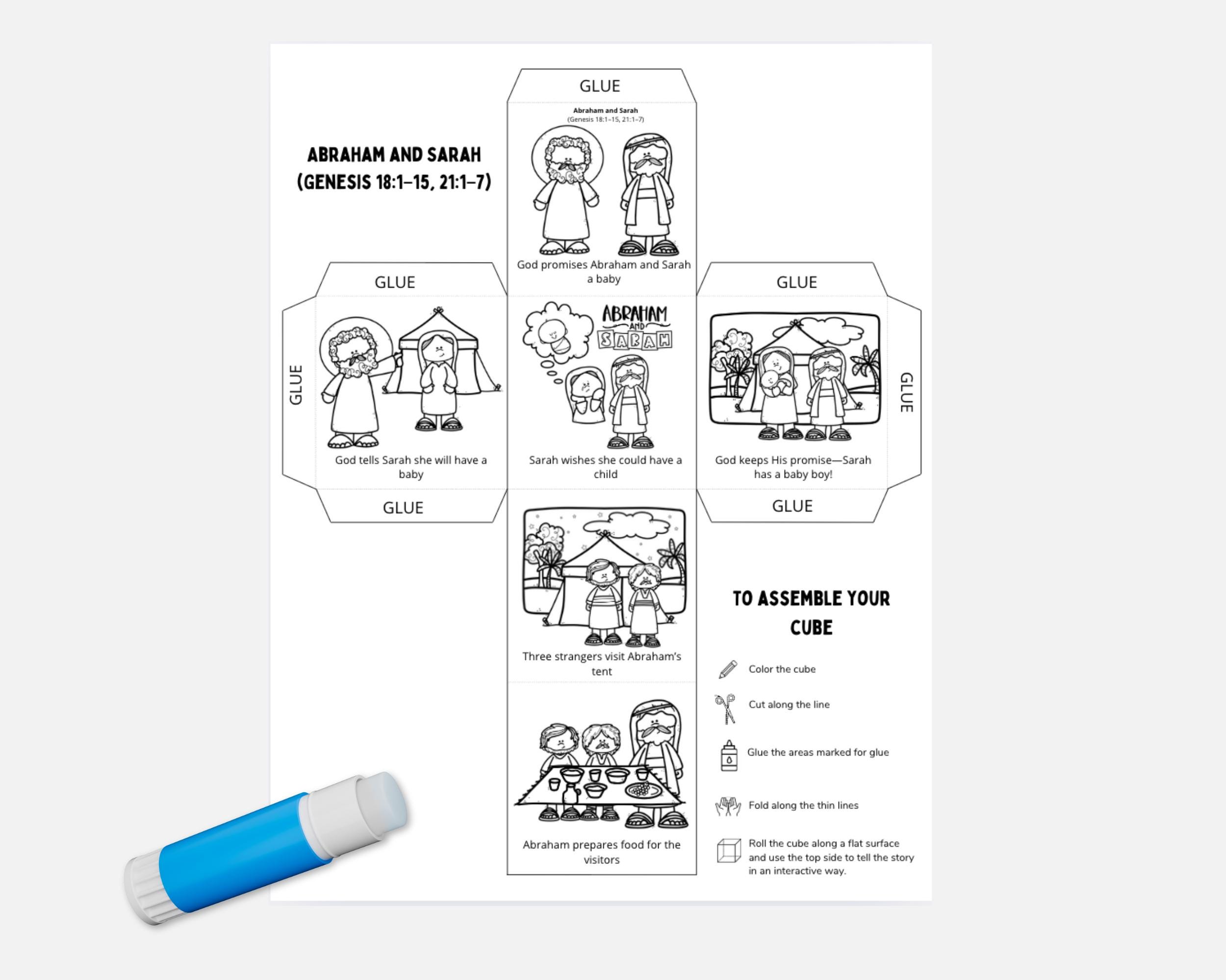Abraham and Sarah Coloring Cube | God’s Promise to Abraham | Genesis 18 ...