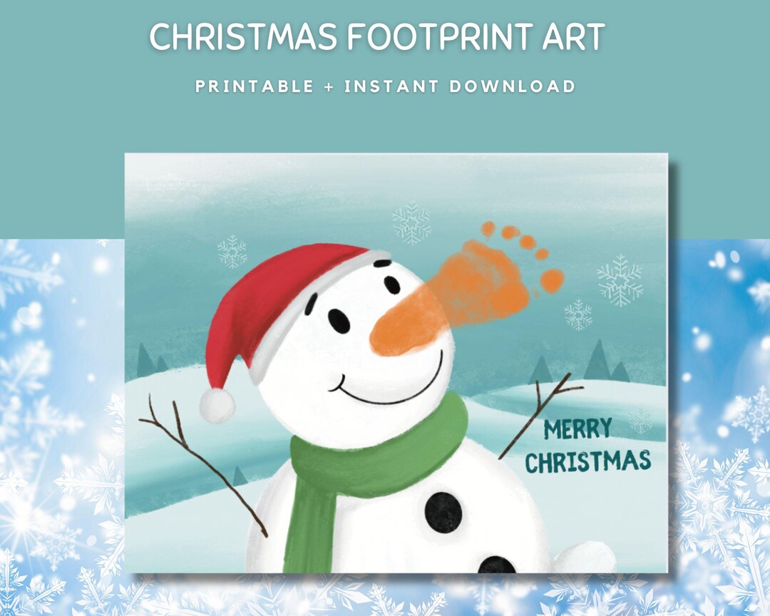 Christmas Footprint Art, Christmas Preschool Activity, Craft for ...