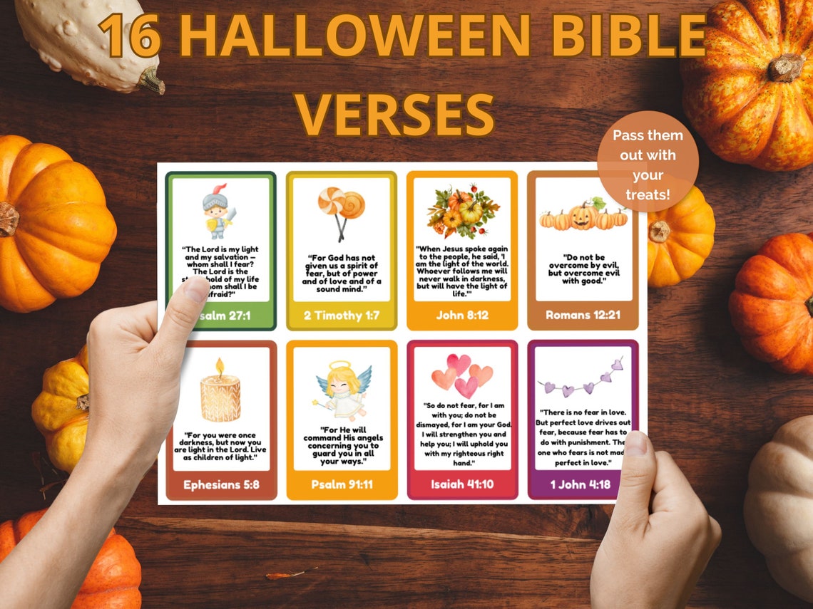 Christian Halloween Bible Verse Tracts Cards - Faith-based Halloween ...