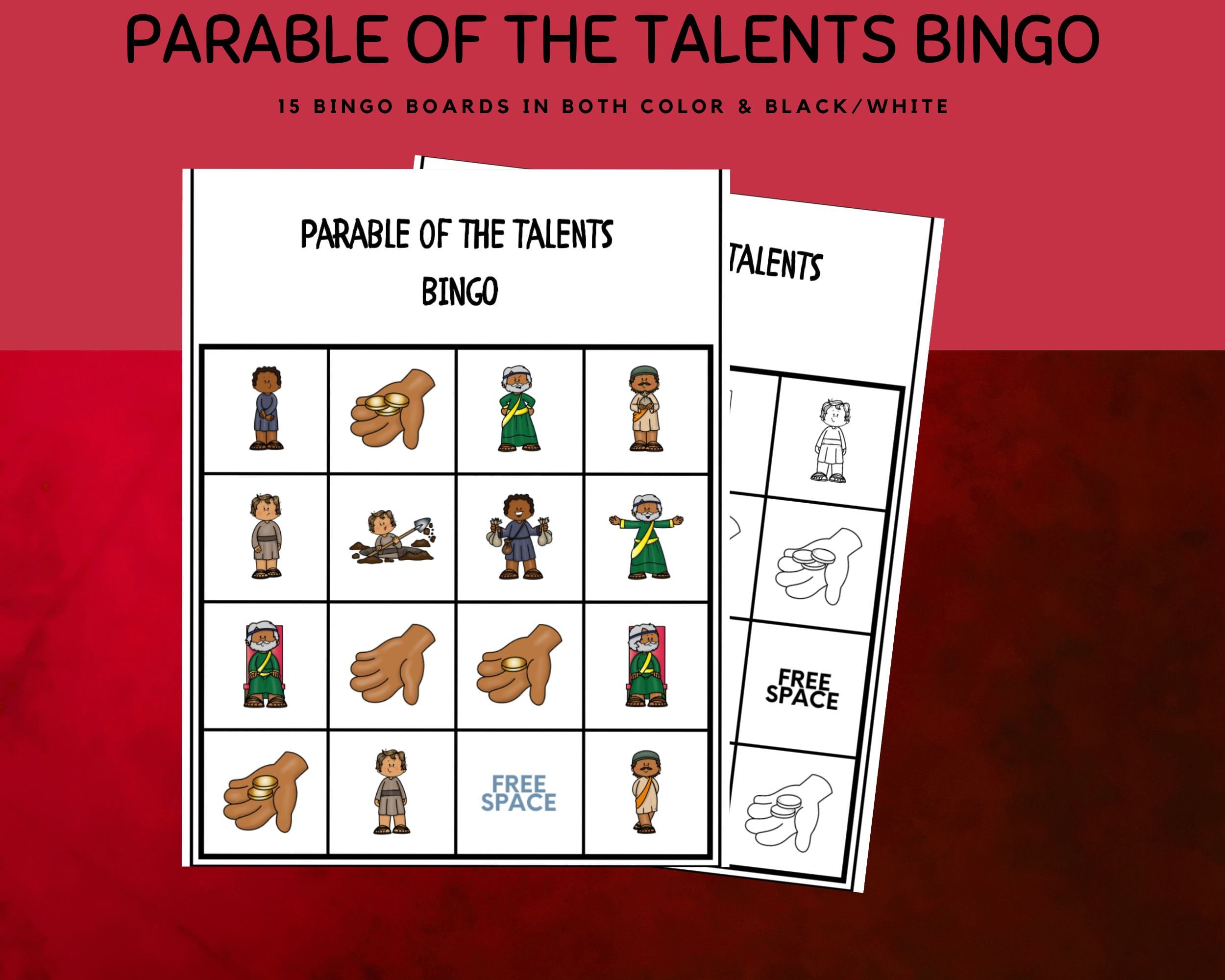 Parable of the Talents Bingo Bingo Set for Kids, Parable of the Talents ...
