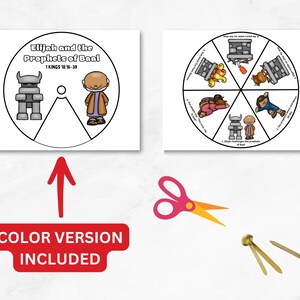 Elijah and the Prophets of Baal Coloring Wheel | 1 Kings 18 Bible Craft ...