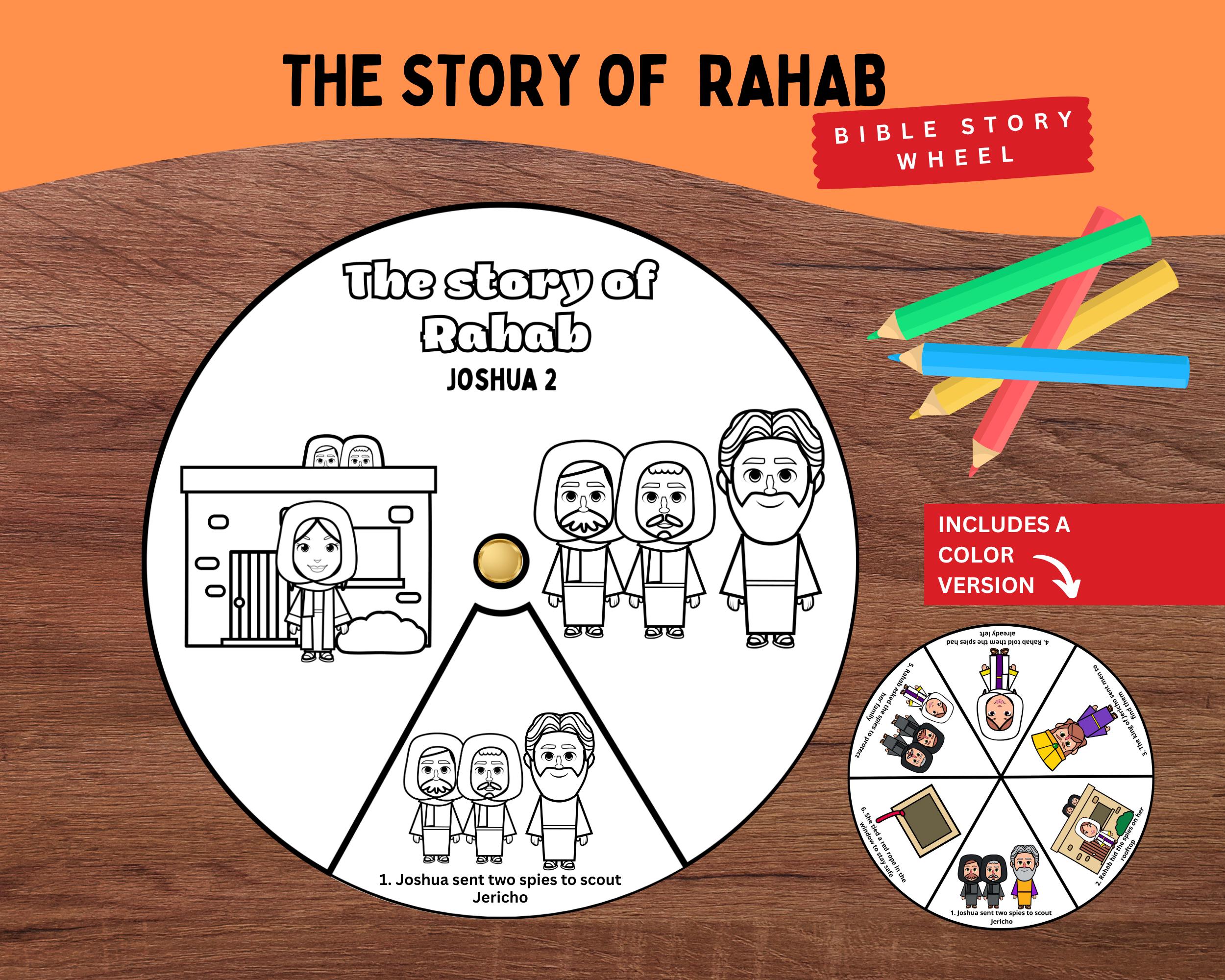 Rahab and the Spies Coloring Wheel | Joshua 2 Bible Story Craft for ...