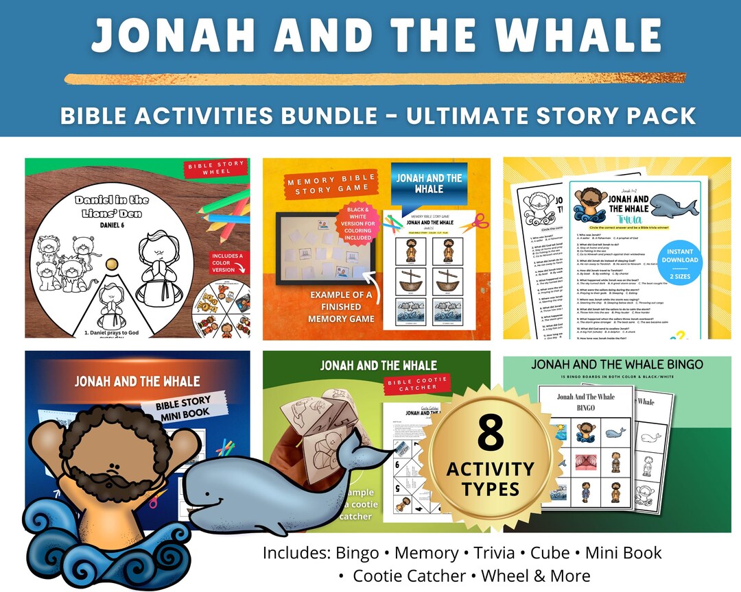 Jonah and the Whale Bible Activities Bundle | Games, Crafts, Worksheets ...