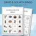 David and Goliath Bingo Set for Kids - Bible Story Activity, David ...