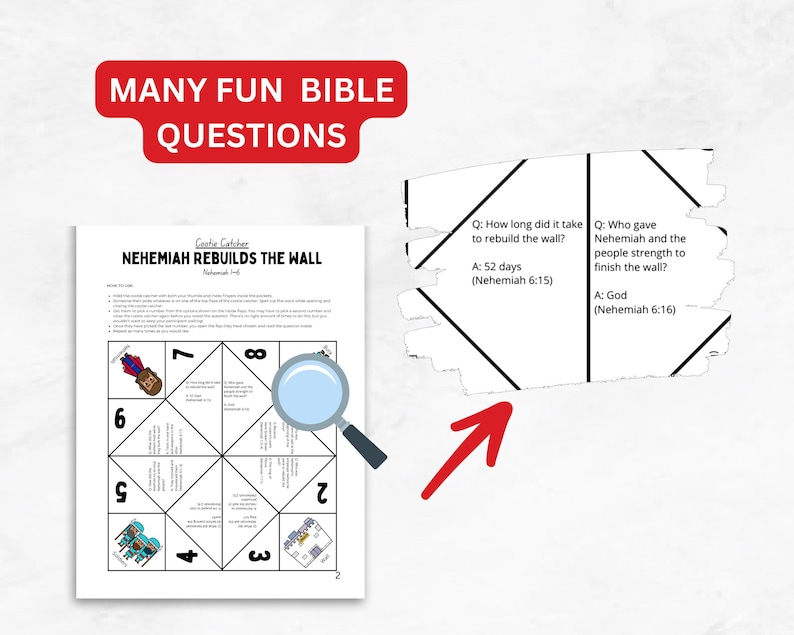 Nehemiah Rebuilds the Wall Cootie Catcher | Rebuilding Jerusalem Wall ...