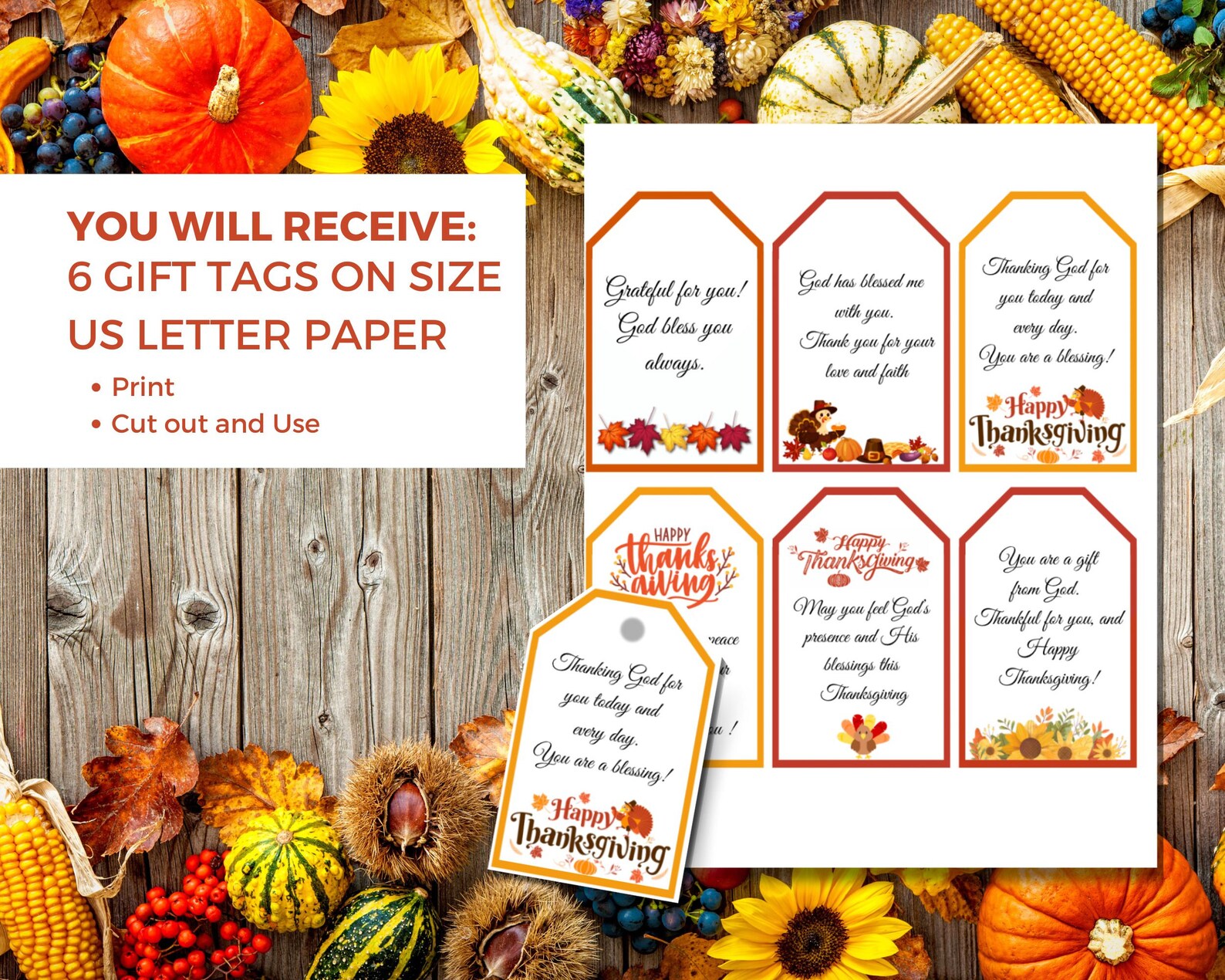 Thanksgiving Christian Gift Tags, Printable Thanksgiving Gift Tags ...