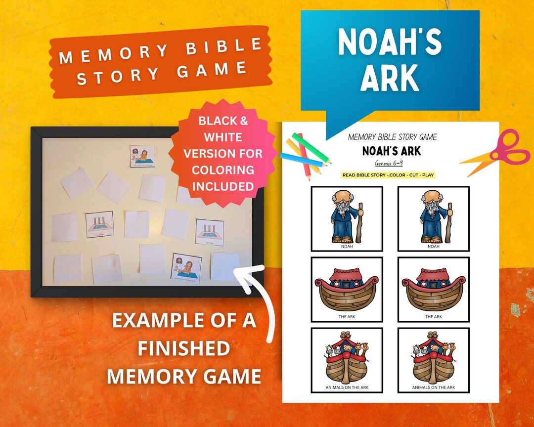 Noah’s Ark Memory Game | Noah and the Ark Bible Story | Ark of Noah ...