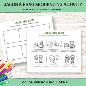 Jacob & Esau Sequencing Activity | Old Testament Kids Activity | Quiet ...