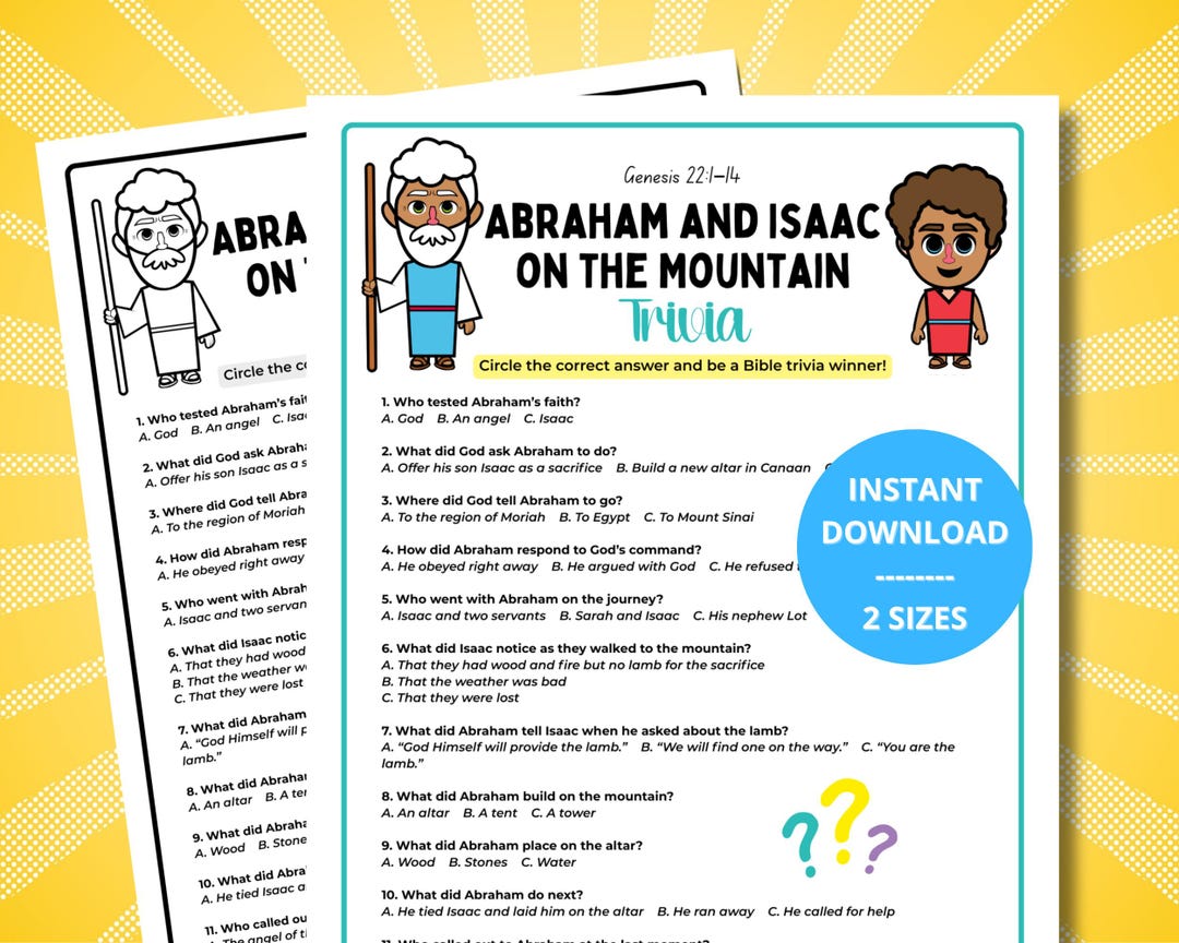 Abraham and Isaac Bible Trivia Game | God Tests Abraham Lesson ...
