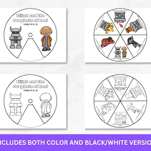 Elijah and the Prophets of Baal Coloring Wheel | 1 Kings 18 Bible Craft ...