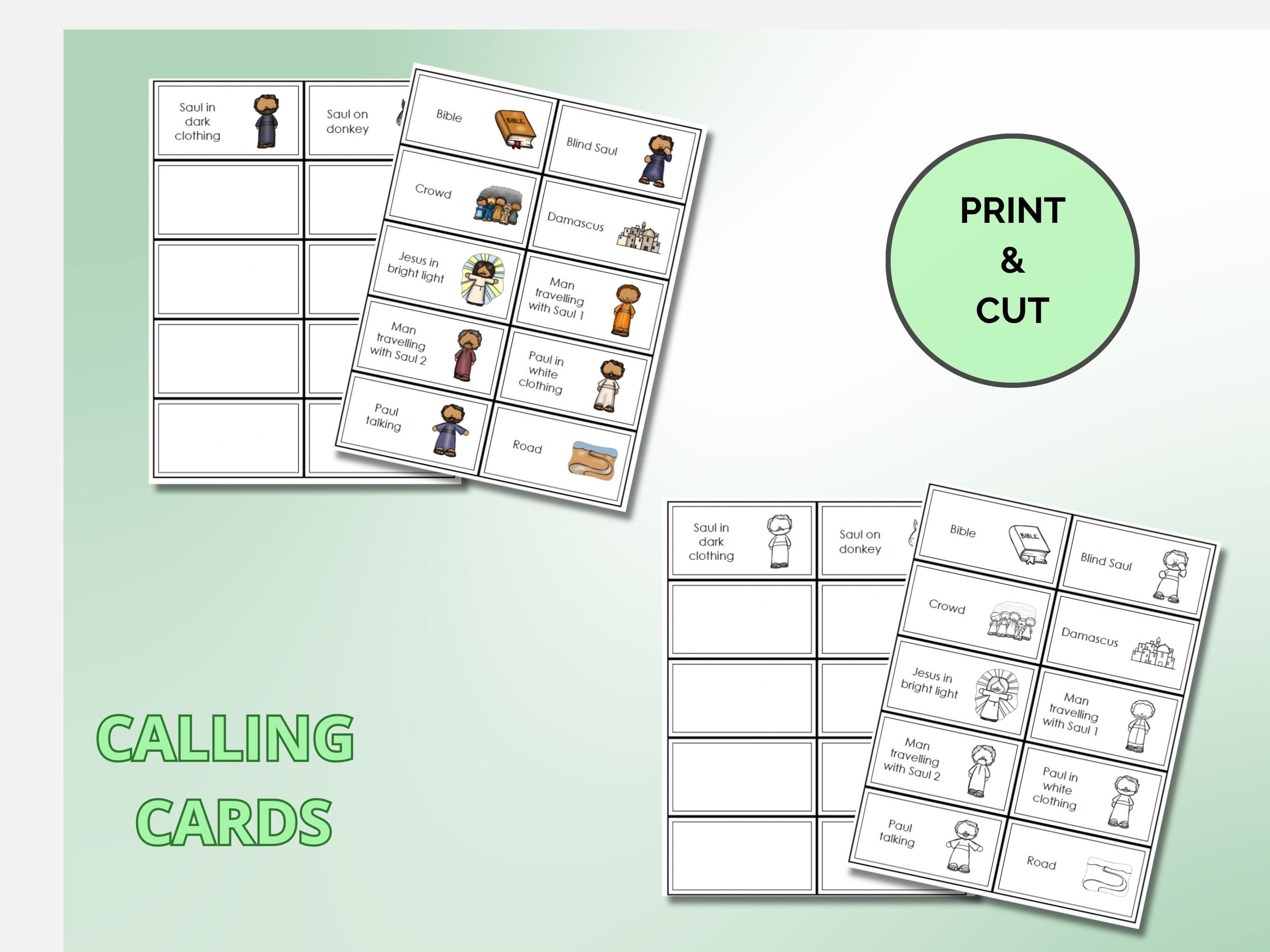 Saul Becomes Paul Bingo Set for Kids, Saul Becomes Paul Bible Bingo L ...