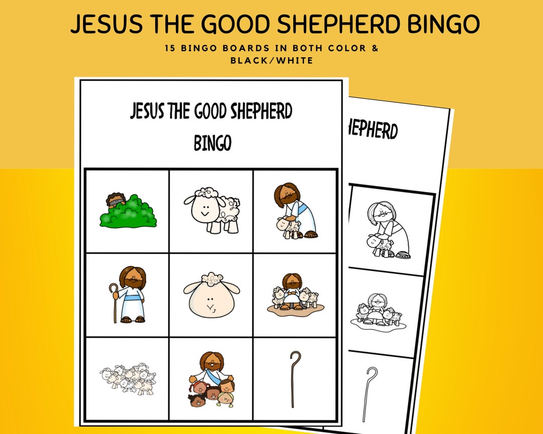 Jesus the Good Shepherd Bingo Set for Kids, Jesus the Good Shepherd ...