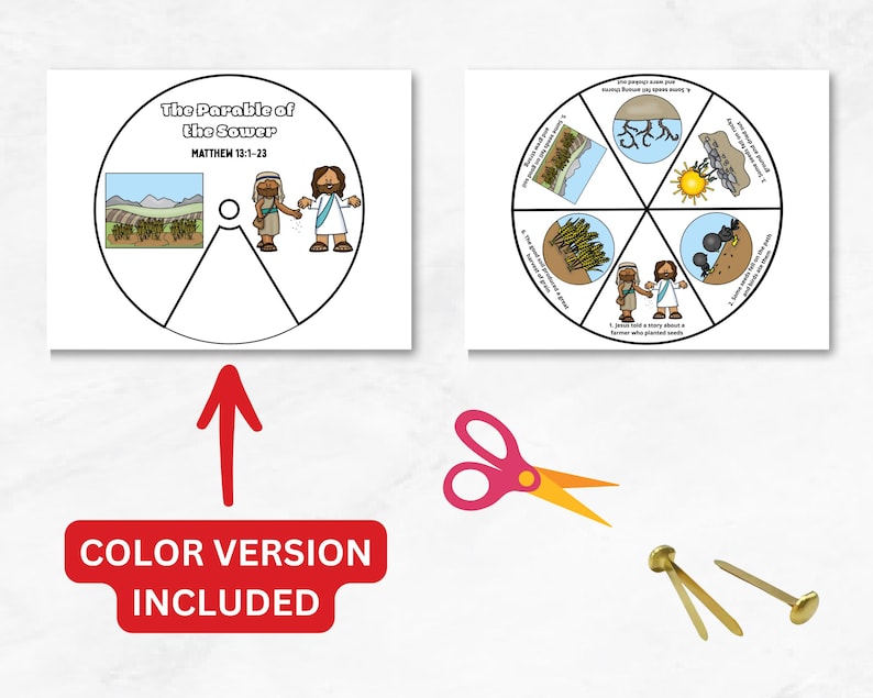 Parable of the Sower Coloring Wheel Printable | Matthew 13:1–23 Bible ...