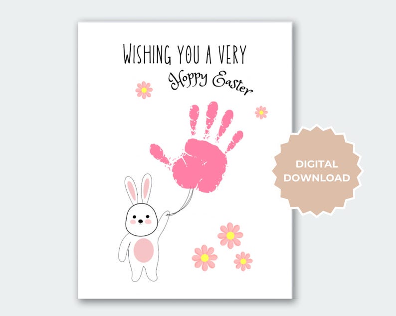 Easter Bunny Handprint Art, Happy Easter Handprint Art , Easter ...