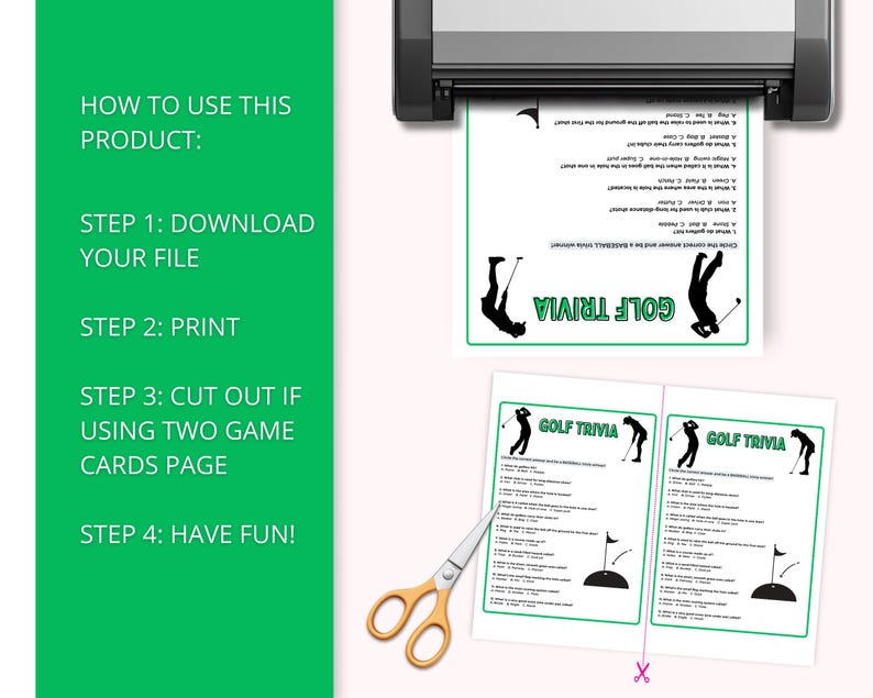 Golf Trivia Game, Printable Golf Activity for Parties, Golf Team, Fun ...