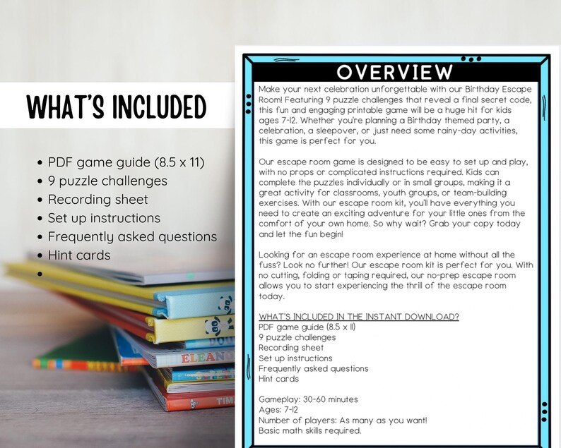 Escape Room 9 Puzzles Birthday Game, Party Escape Room Game, Escape ...