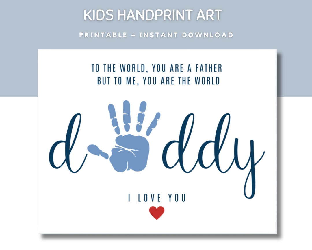 Dad Handprint Craft, Father's Day Handprint, Dad Birthday Keepsake ...