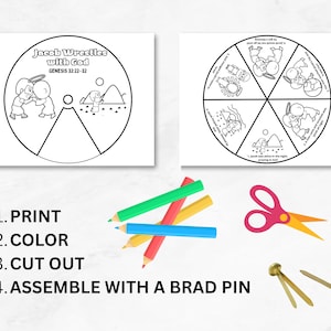 Jacob Wrestles With God Coloring Wheel | Genesis 32 Sunday School ...