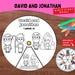 David and Jonathan Coloring Wheel | 1 Samuel 20 Bible Friendship Story ...
