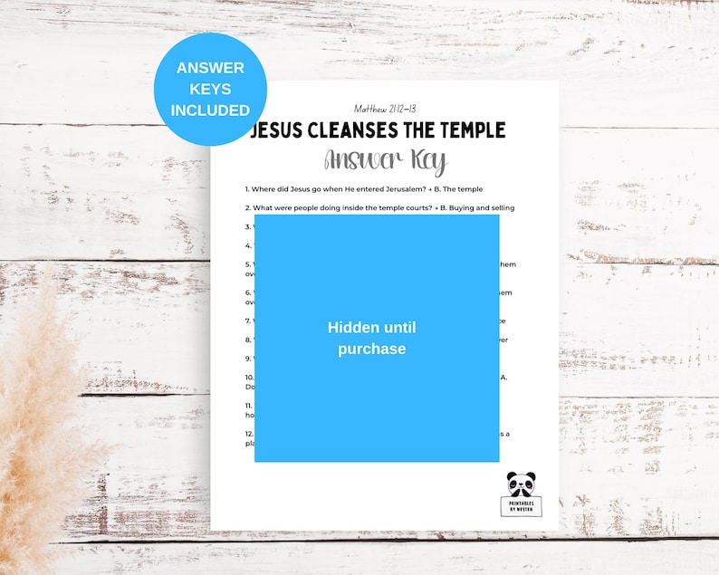 Jesus Cleanses the Temple Bible Trivia Game | Jesus in the Temple Kids ...