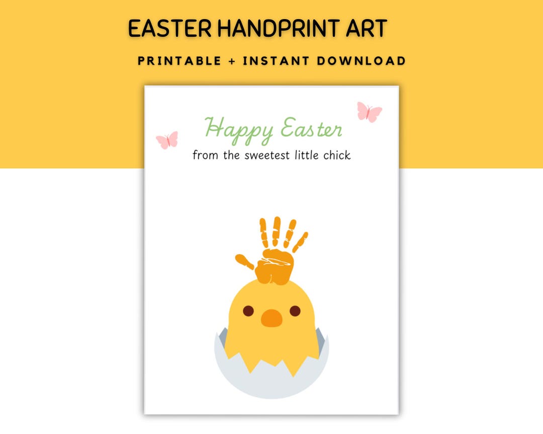 Easter Handprint Art, Spring Preschool Activity, Craft for Toddlers ...