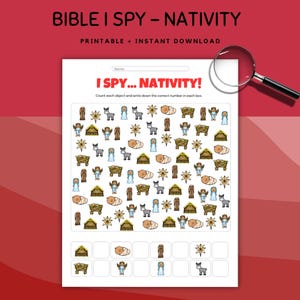 Nativity I Spy Printable | New Testament Kids Activity | Quiet Activity ...