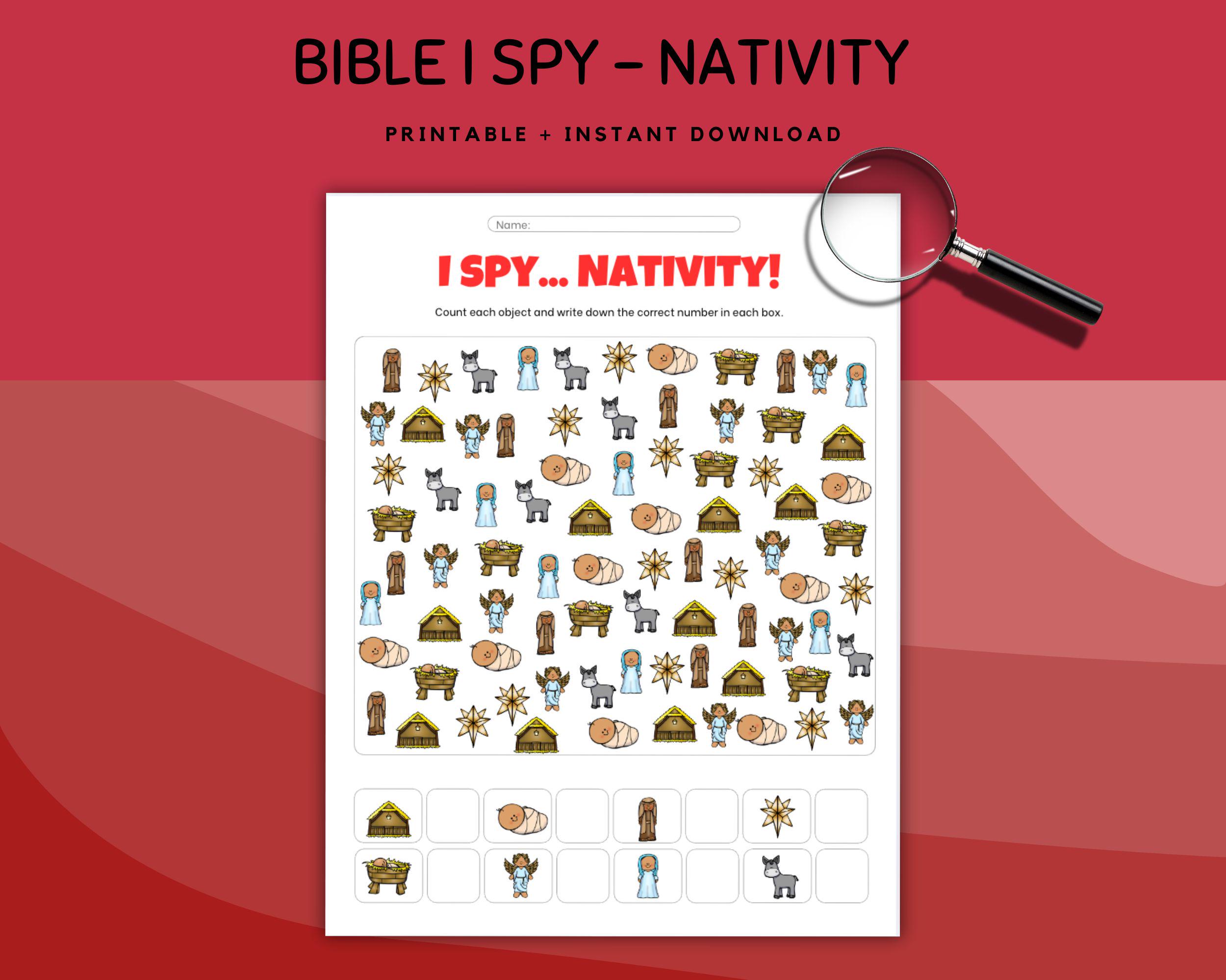 Nativity I Spy Printable | New Testament Kids Activity | Quiet Activity ...