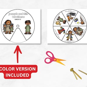 Joseph and His Brothers Coloring Wheel Printable | Genesis 37 Bible ...
