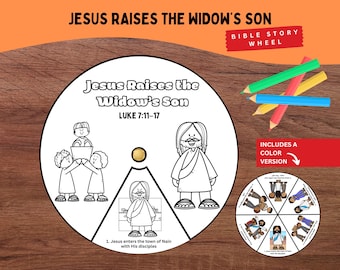 Jesus Raises the Widow's Son Coloring Cube | Luke 7:11–17 | Printable ...