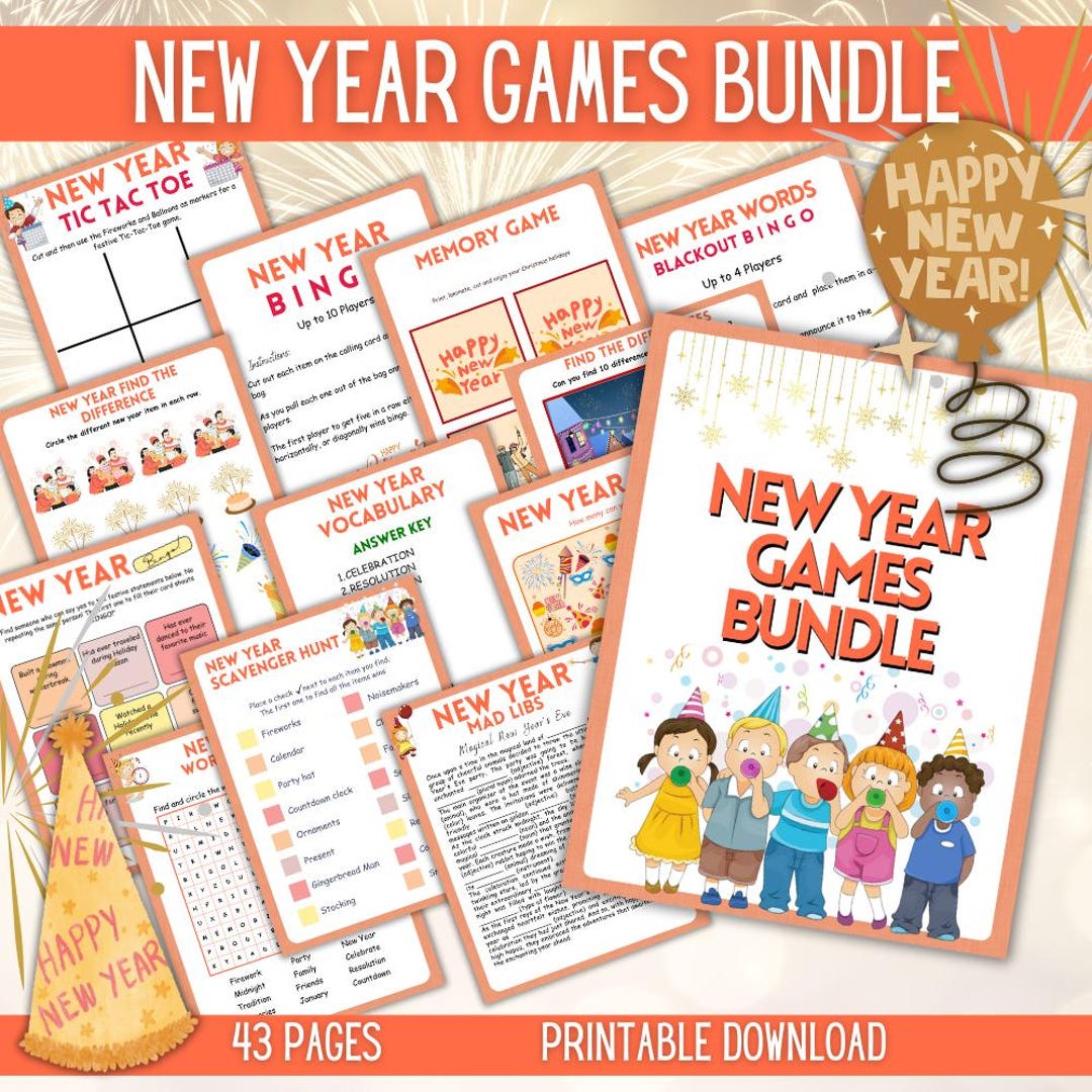 New Year Party Games for Kids and Families | Fun Printable Holiday ...