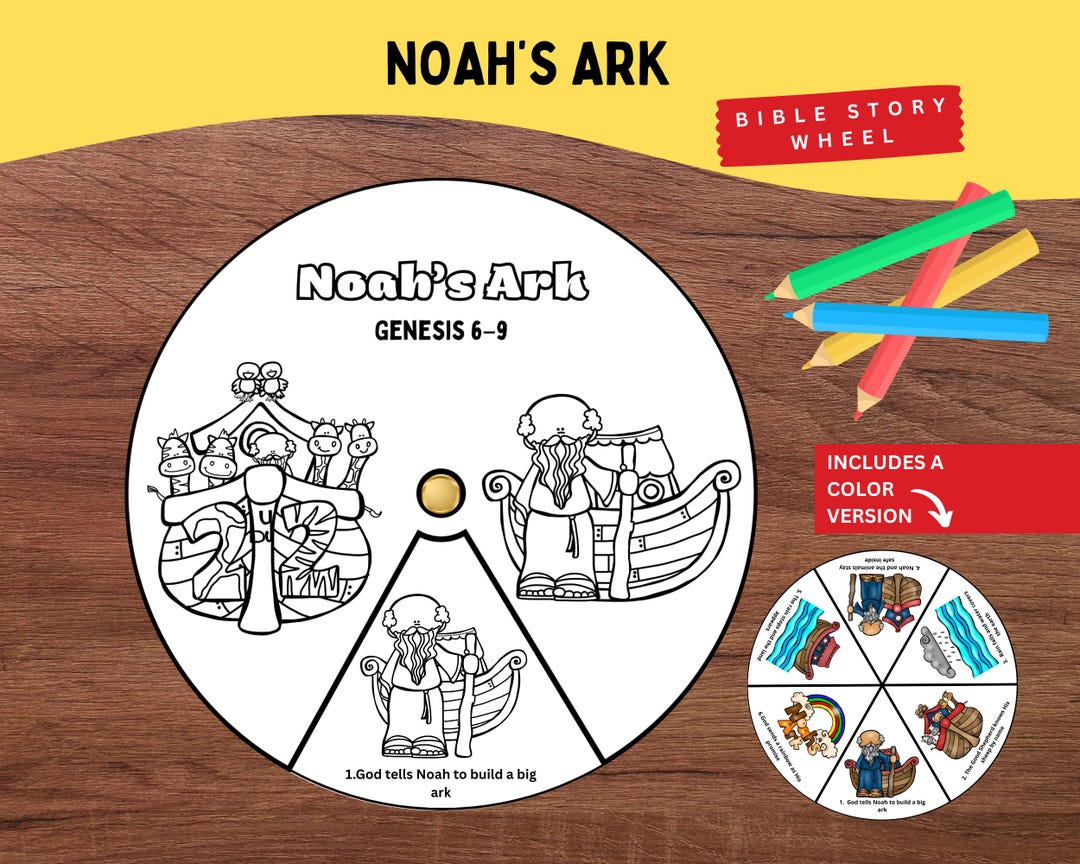 Noah’s Ark Bible Wheel Craft for Kids | Genesis 6–9 Sunday School ...