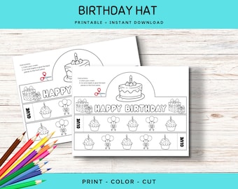 Birthday Paper Hat, Birthday Party Hat Crown, Birthday Decoration ...