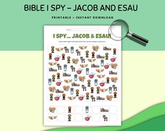 Jacob & Esau I Spy Printable | Old Testament Kids Activity | Quiet ...