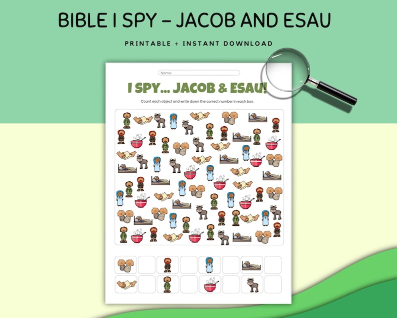 Jacob & Esau I Spy Printable | Old Testament Kids Activity | Quiet ...