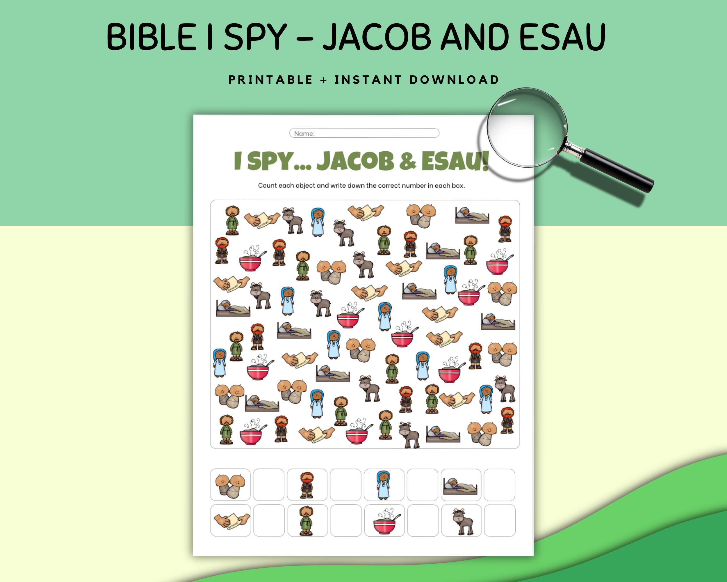 Jacob & Esau I Spy Printable | Old Testament Kids Activity | Quiet ...
