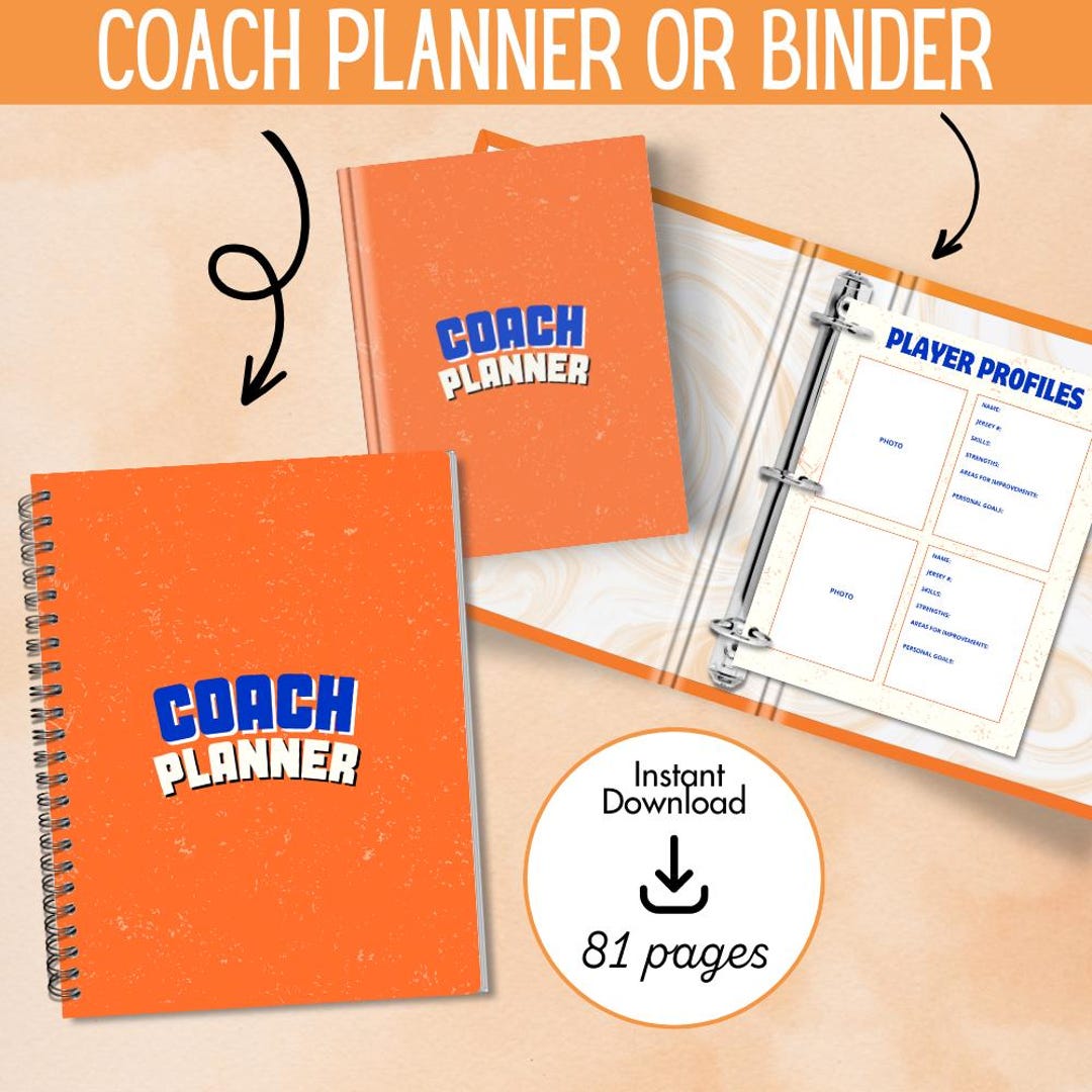 Coach Planner or Binder | Printable | Instant Download | Sports Team ...