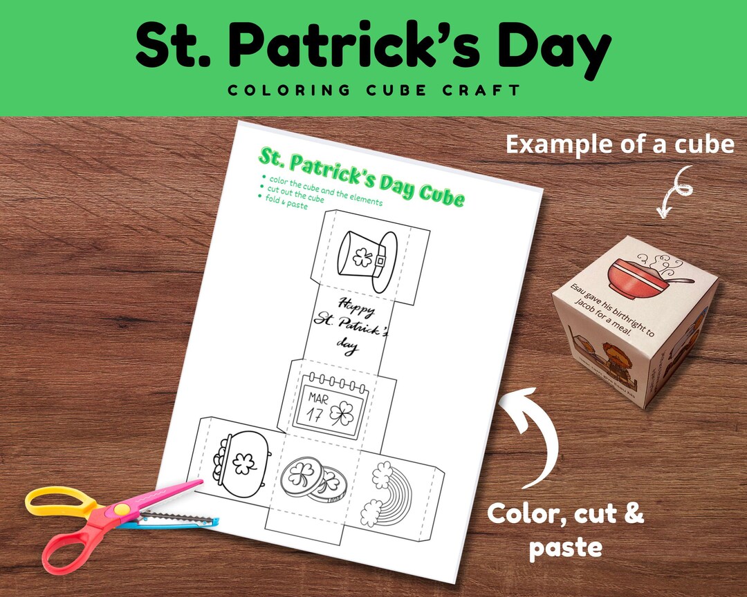 St. Patrick's Day Printable Cube Craft, Fun Activity for Kids ...