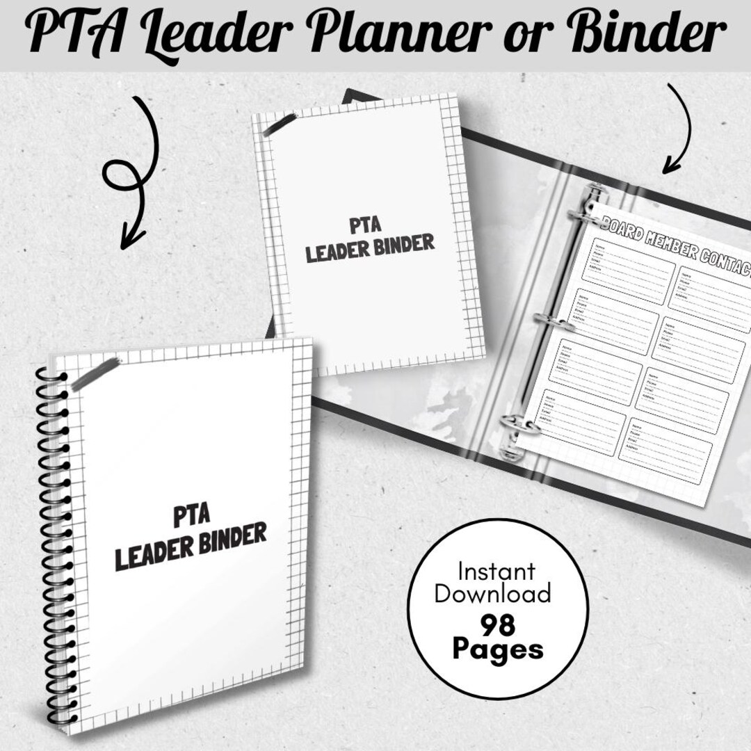 PTA Leader Planner, Printable Planner, Calendar, Instant Download Pdf ...