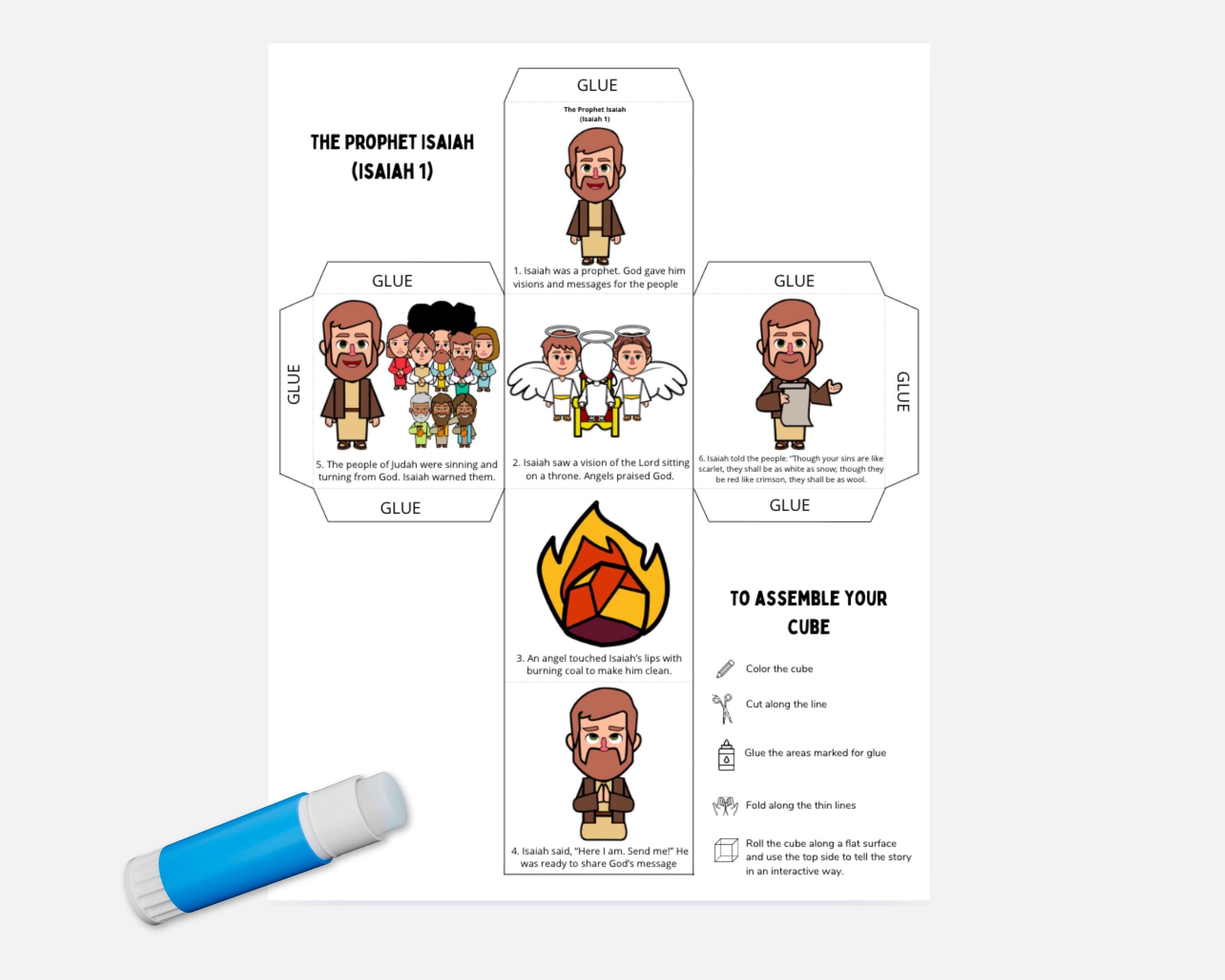 Prophet Isaiah Coloring Cube – Printable Bible Story Craft for Kids ...